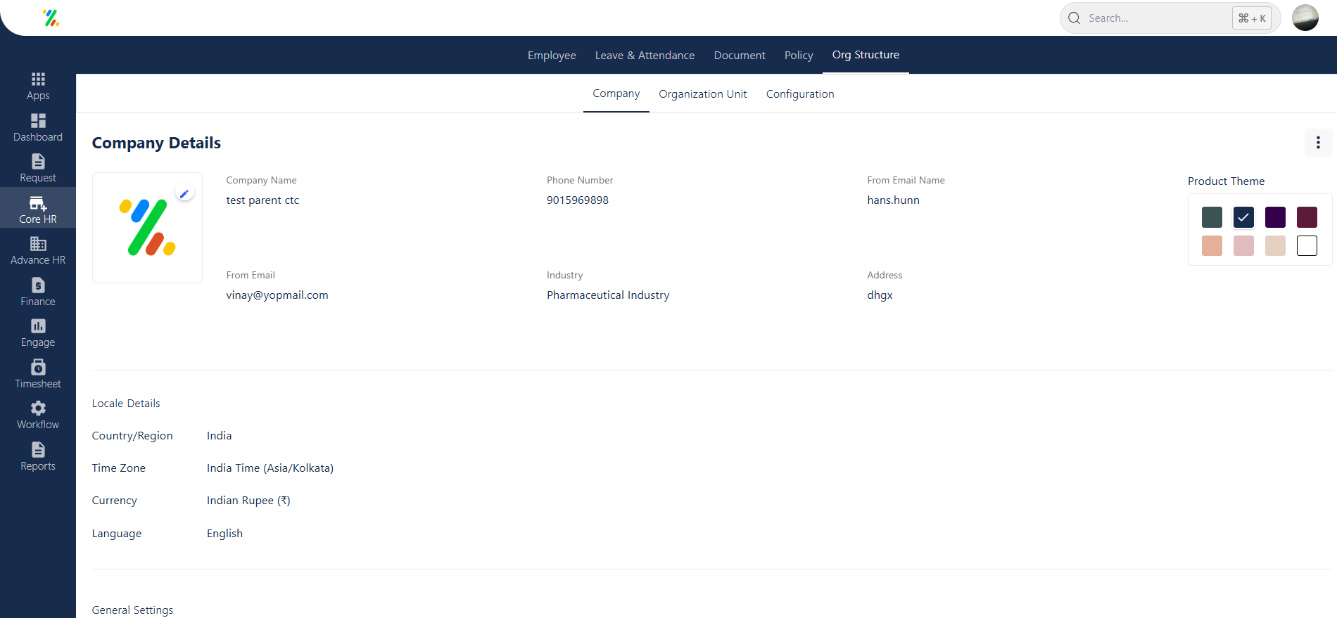 Org Structure - Core HRMS | Zimyo HRMS
